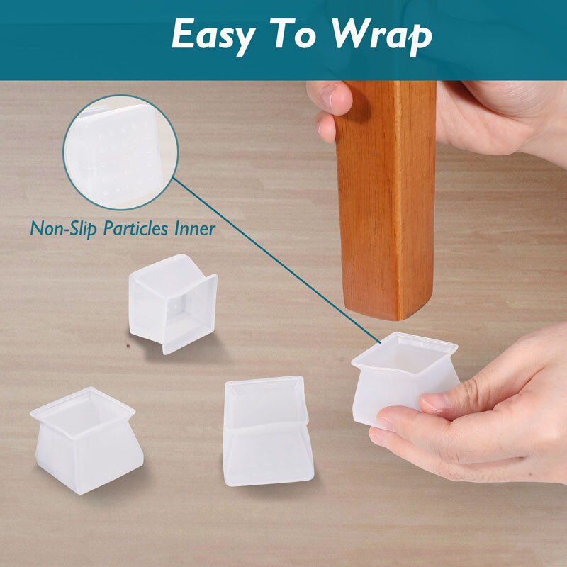 32Pcs Furniture Feet Pads Floor Protectors Rubber Chair Leg Covers ...