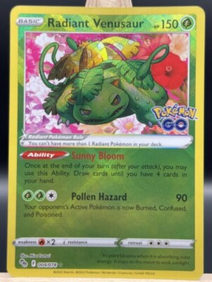Pokémon TCG Radiant Venusaur Pokemon GO 004/078 Holo Radiant Rare | eBay