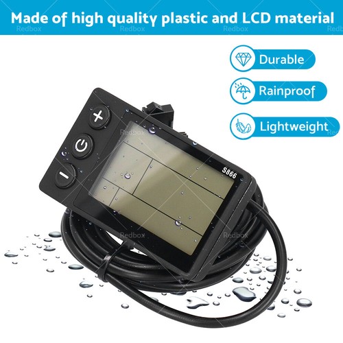 S866 LCD Display Electric-Bike 24V/36V/48V Waterproof Plug For Ebike ...