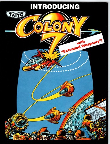 Colony 7 Arcade FLYER Original 1980 Video Game Art Two Sided Retro ...