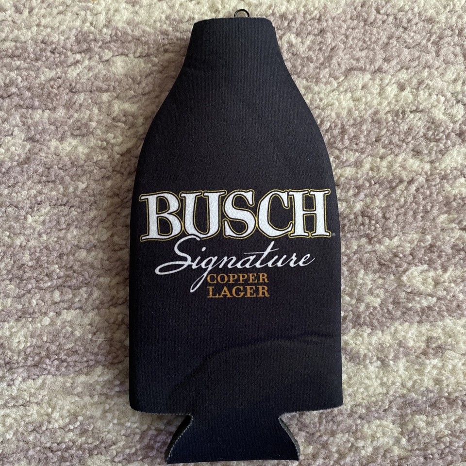 Busch Signature Copper Lager Coozie Koozie RARE Beer Bottle Soft Cooler ...