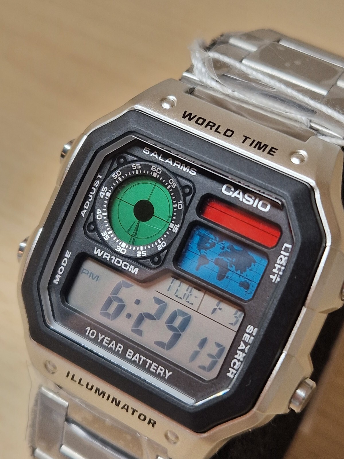 Multi Coloured Casio World Time Illuminator Royale AE-1200WHD Digital ...