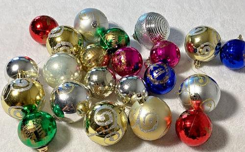 Christmas Ornaments, 22 Balls, 10-2" Round & 12-1.5" Round, Multicolor ...