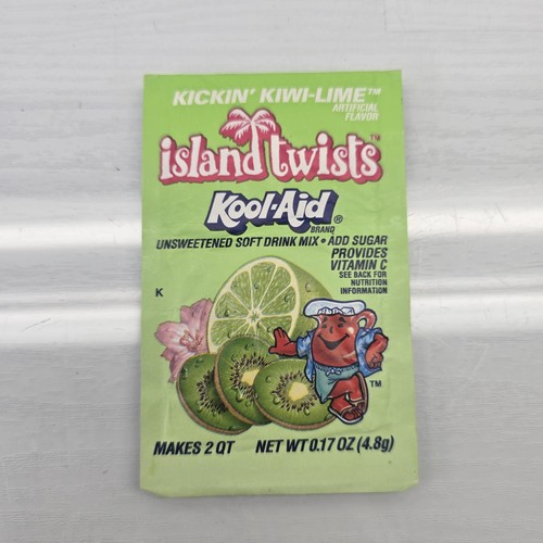 Vintage Kool Aid Kickin' Kiwi Lime Island Twists Soft Drink Mix ...