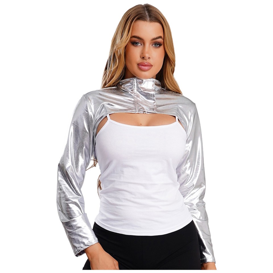 Women Shirt Wet Looking Top Faux Bustier Banadage Party Underwire ...