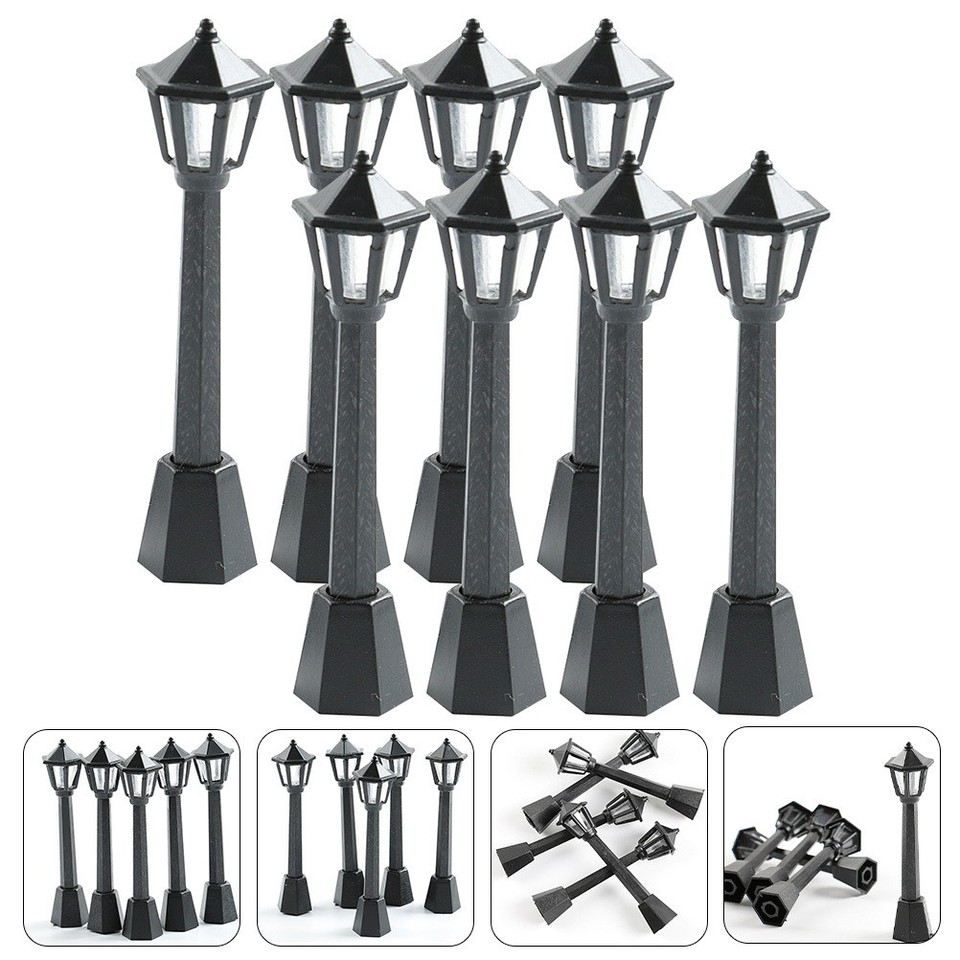 8Pcs Mini Street Lamp Models Mini House Street Lamp Ornaments Miniature ...