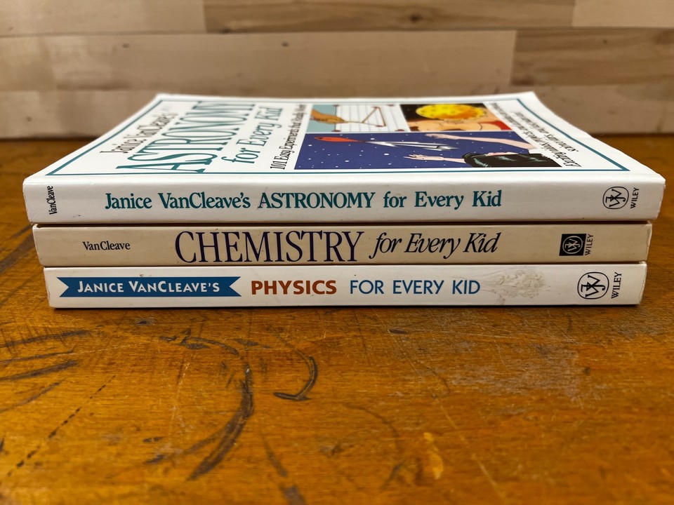 Lot of 3 Janice VanCleave Science Books Astronomy Chemistry Physics ...