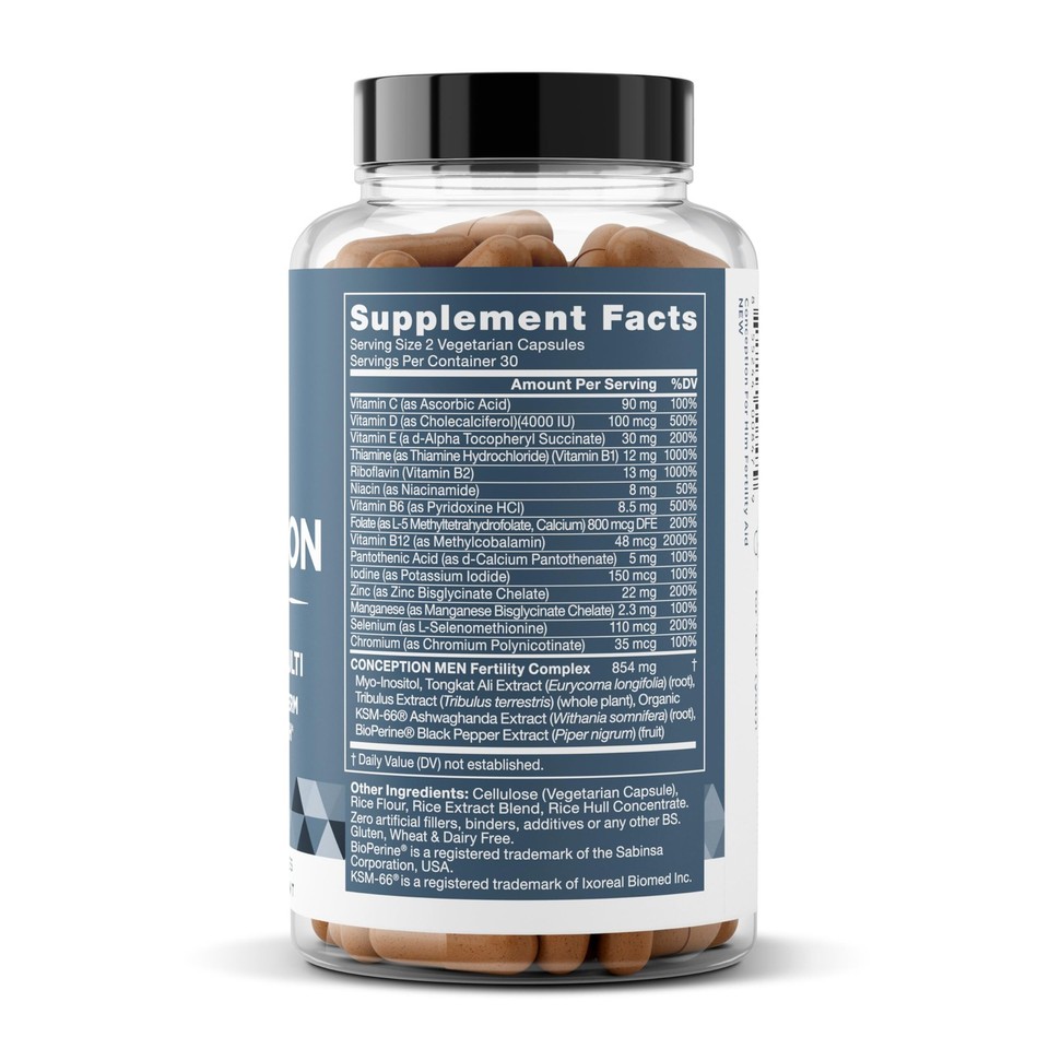 Conception For Him – Men’s Fertility Supplements (Ashwagandha, Folate ...