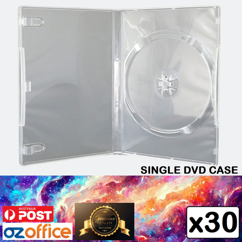 PREMIUM 30 x Single Clear DVD Case Standard DVD Covers 14mm Spine ...
