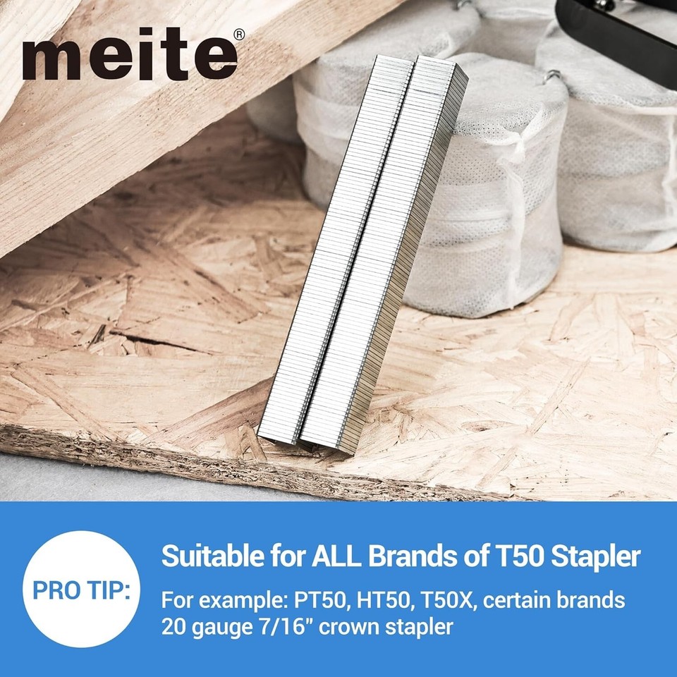 meite 20 Gauge 3/8" Crown 1/2" Length Upholstery Staples 1,512 Counts ...