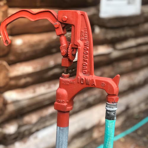 Woodford Vanized Steel Pipe Bury Iowa Freezeless Yard Hydrant Flowing ...