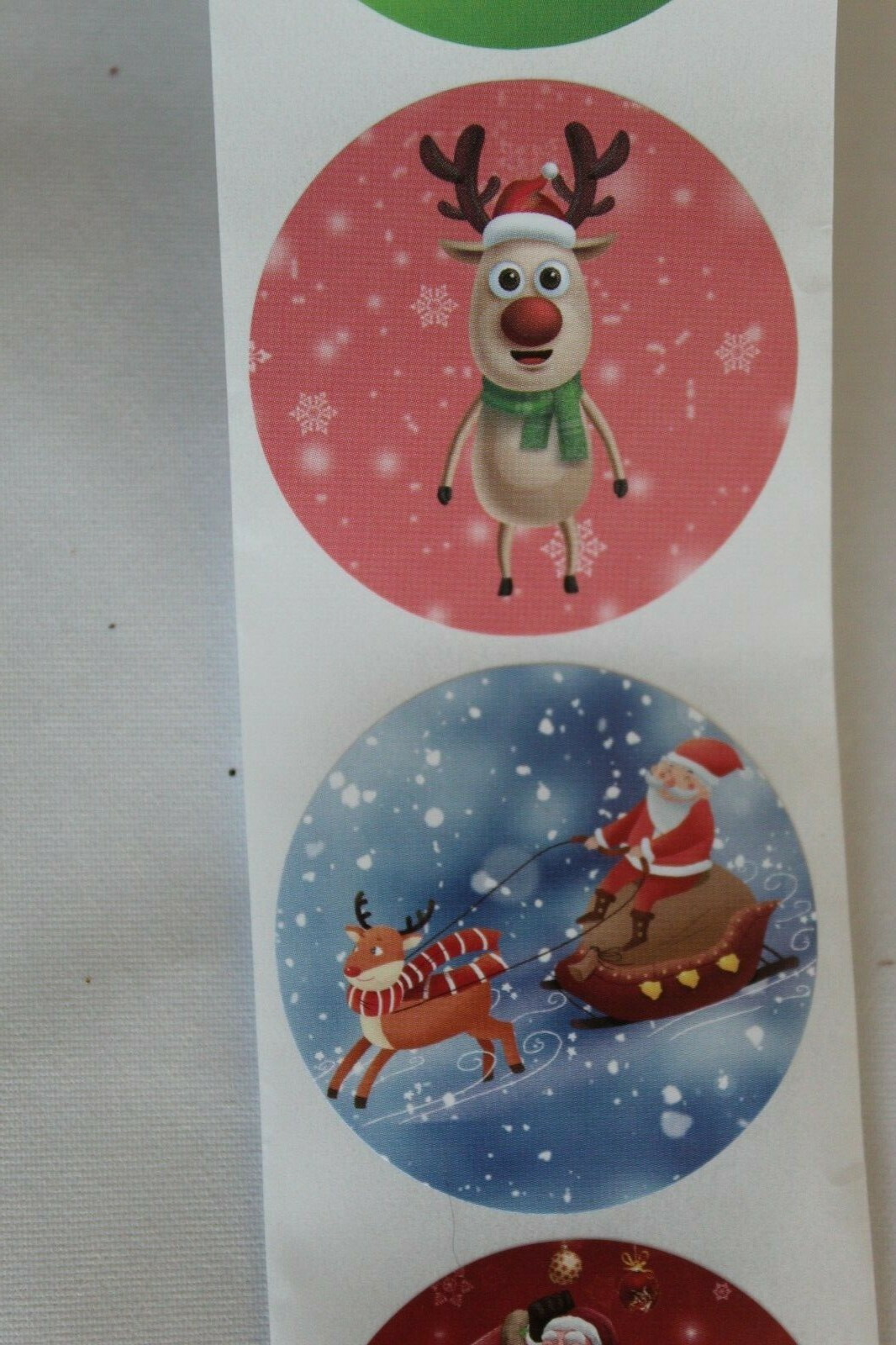 Merry Christmas Sticker Roll 500pcs 1.5" Santa Reindeer Snowman ...