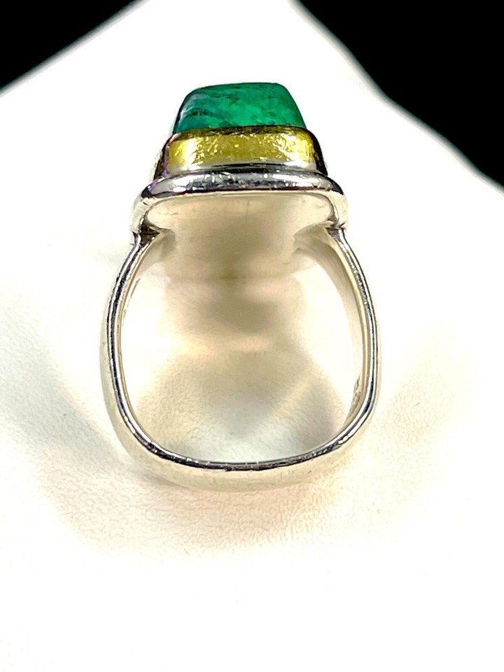 RARE KARL LEE BIG SUR NEPENTHE 22K GOLD 925 STERLING DOMED VARISCITE ...
