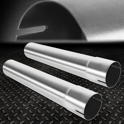 2Pcs 2.5" Inch Custom 18" L Polished Stainless Steel Straight Exhaust ...