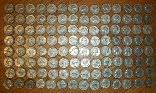 1964 silver Quarters - ALL 90% Silver Coins uncirculated since 64 ! 112 ...