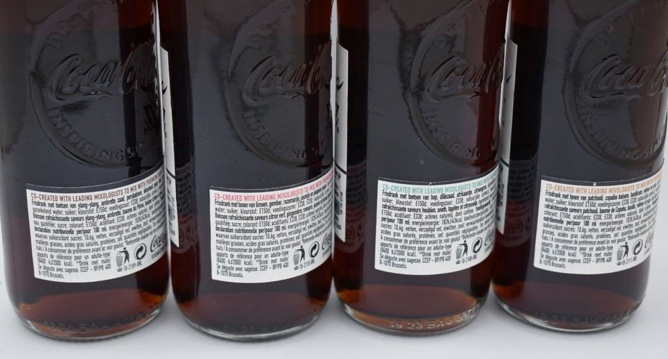 *Set of 4 European Coca Cola Signature Mixers Hutchinson bottles with ...