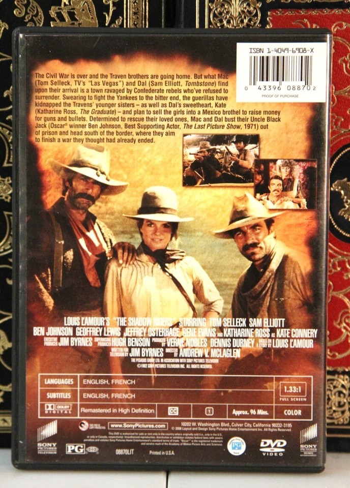 THE SHADOW RIDERS Tom Selleck Sam Elliott -- DVD -- I SHIP BOXED ...
