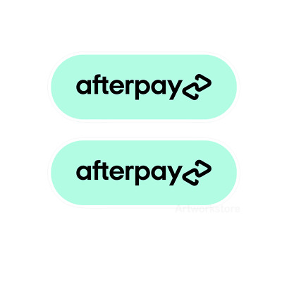 2x afterpay LOGO DECAL STICKER stickers for Shop business door windows ...