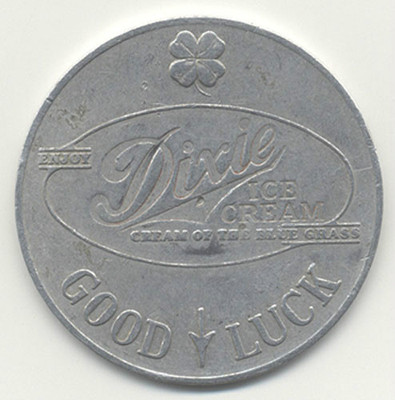 GOOD LUCK SPINNER TOKEN ~ DIXIE ICE CREAM ~ 1952 KENTUCKY WILDCATS ...