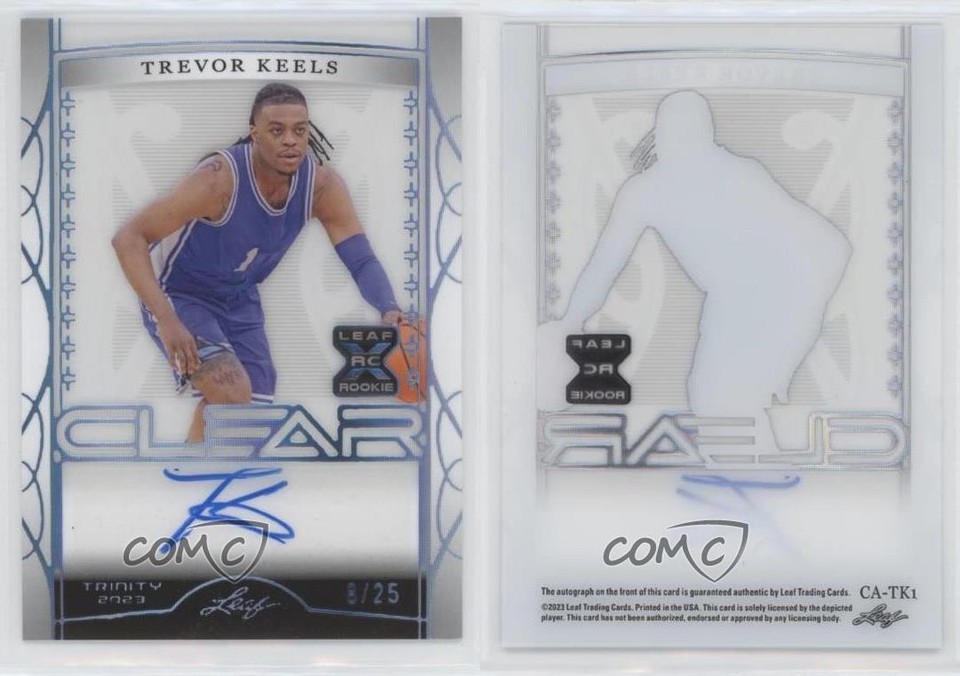 2022-23 Leaf Trinity Clear Holo Platinum 8/25 Trevor Keels #CA-TK1 Auto ...