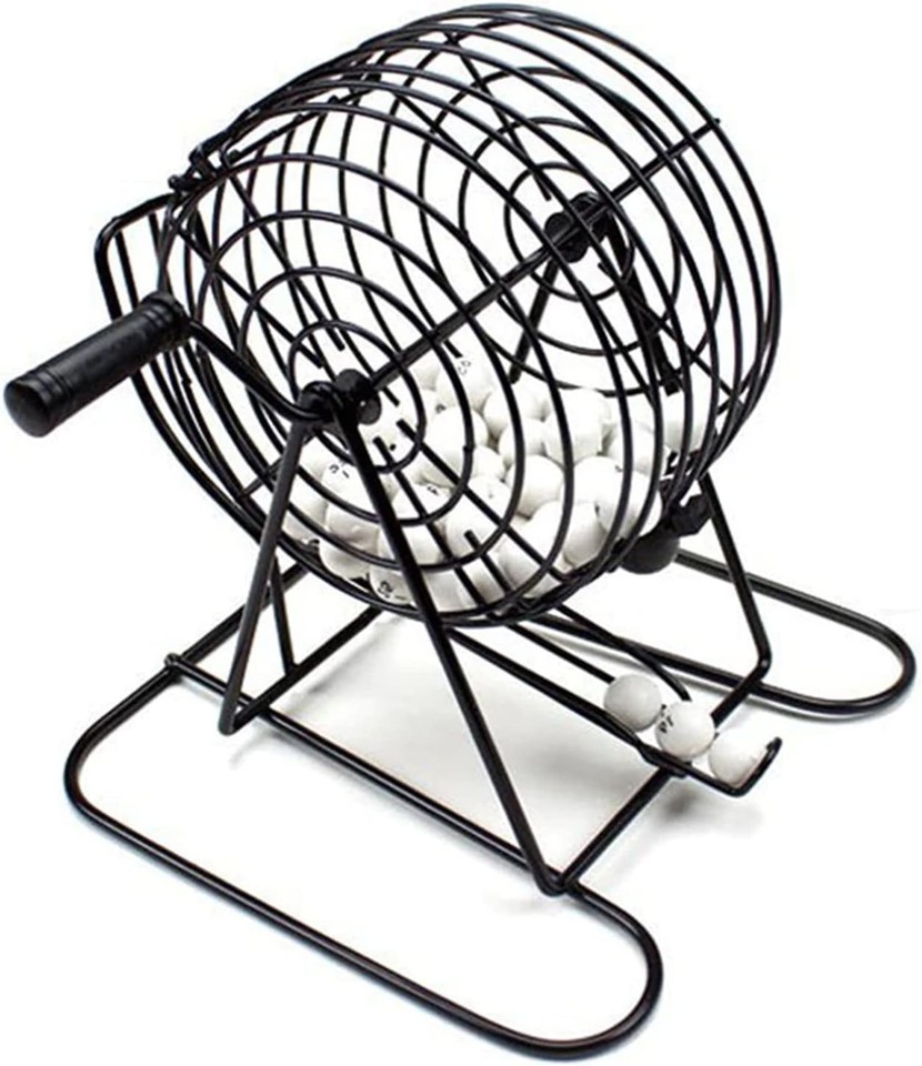 Traditional Bingo Game Set: Wire Cage, Cards & 150 Markers - Fun for ...