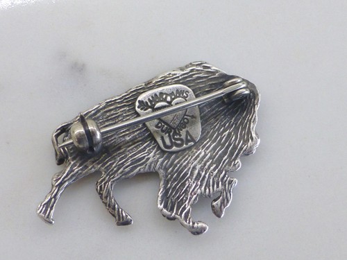 Vintage Hartman's Durango Buffalo Sterling Silver Brooch Pin WESTERN ...