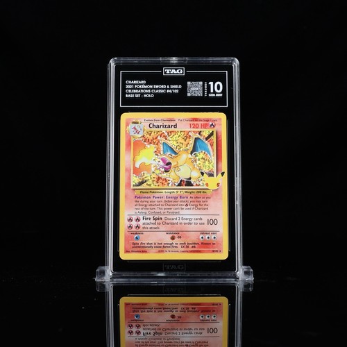 TAG 10 Charizard Celebrations Classic 4/102 Holo Base Set Pokemon Card ...