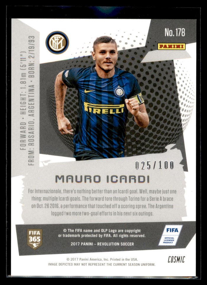 2017 Panini Revolution Soccer COSMIC #178 Mauro Icardi - Inter Milan ...