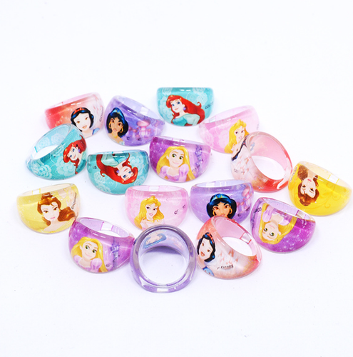 Lot 100 Pcs Cartoon princess random mix Acrylic Children Rings Gifts ...