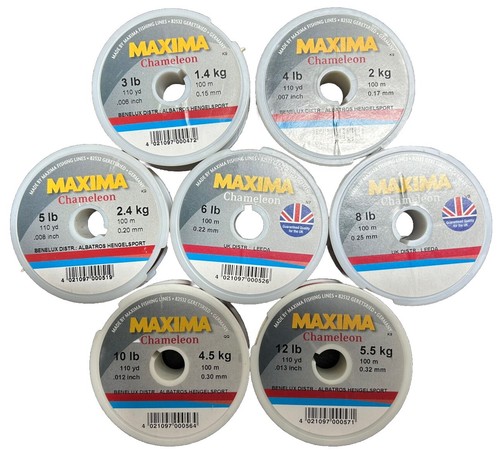 MAXIMA CHAMELEON FISHING LINE - 100m SPOOLS - 3,4,5,6,8,10 & 12lb ...