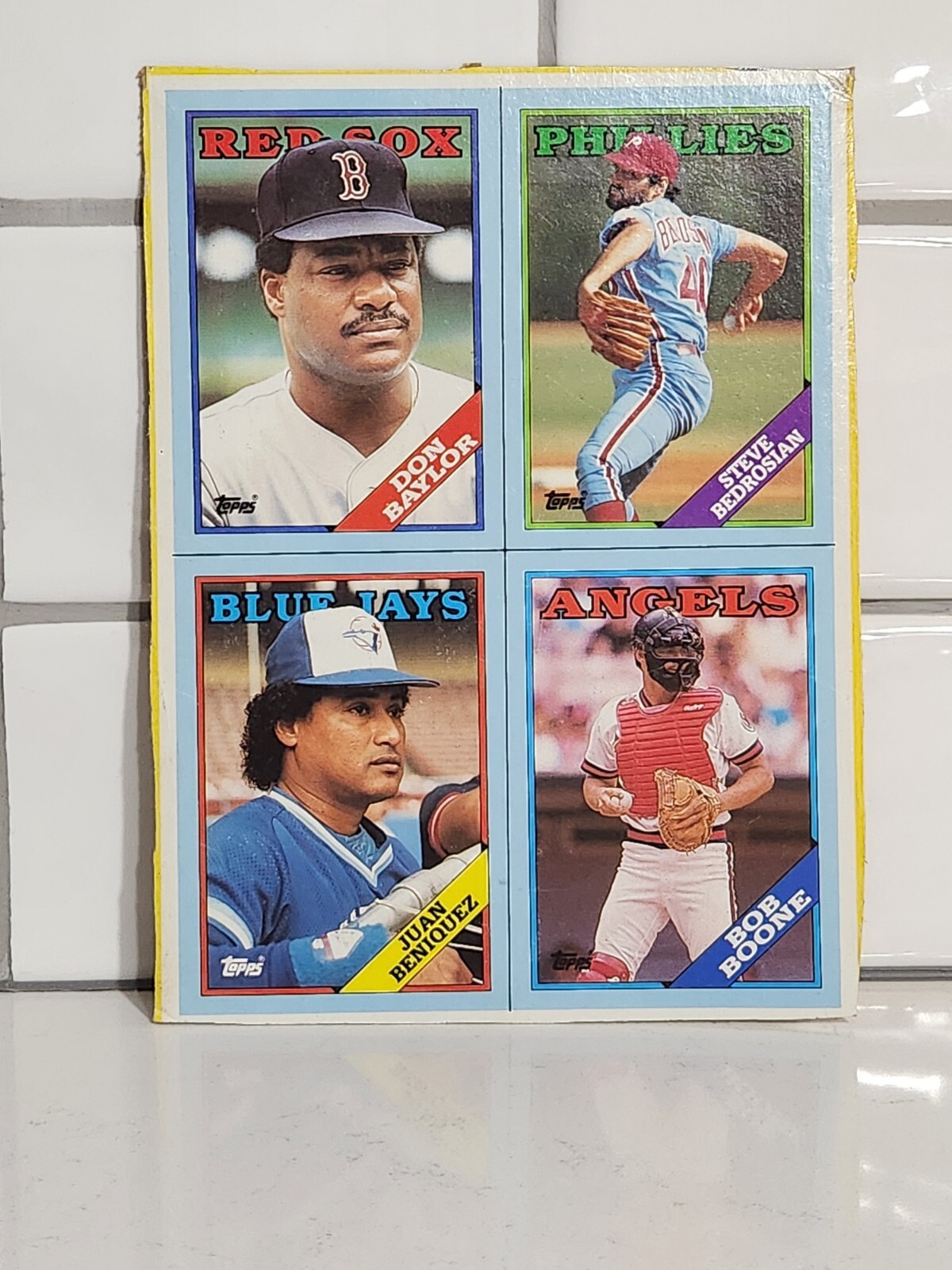 1988 Topps Wax Box Bottom Uncut Baylor Bedrosian Beniquez Boone | eBay