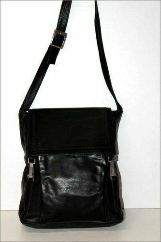 VICTOR CHANCE Black Leather Shoulder Bag VGC | eBay