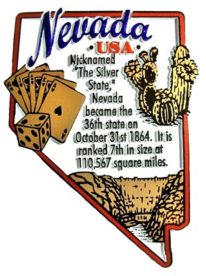 Nevada The Silver State Outline Montage Fridge Magnet | eBay