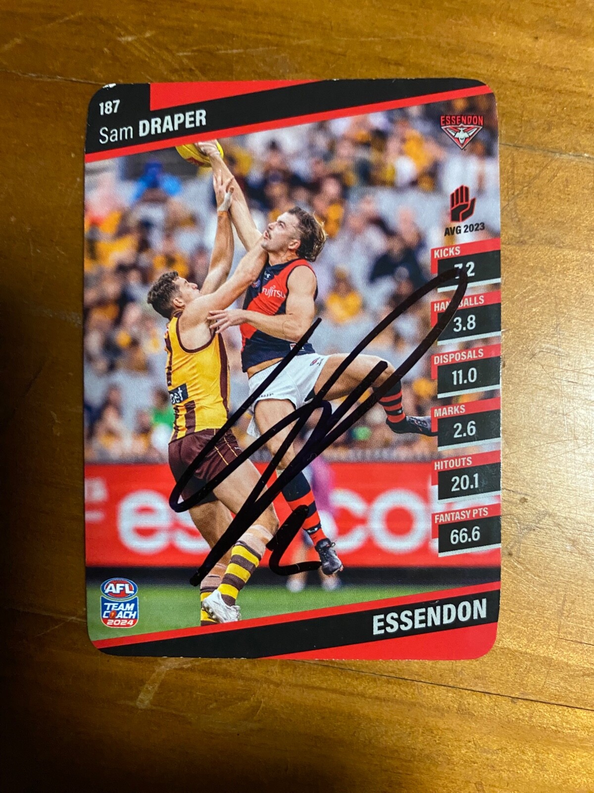 SAM DRAPER ESSENDON AUTOGRAPHED 2024 TEAMCOACH CARD | eBay