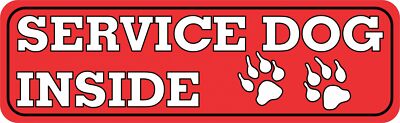 10in x 3in Service Dog Inside Vinyl Sticker Car Truck Vehicle Bumper ...