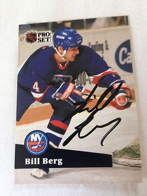 Bill Berg VINTAGE NY ISLANDERS HAND SIGNED 1991 ProSet With COA | eBay