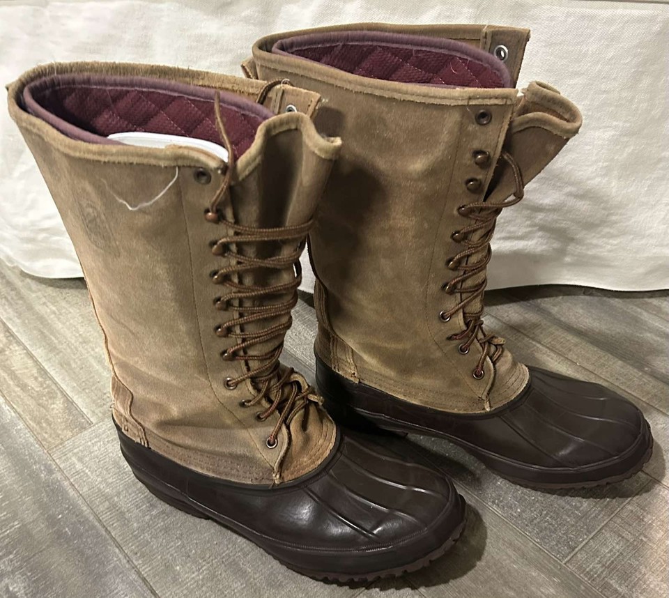 USA Vtg 90s LaCrosse Big Mountain Wool Liner Rubber & Leather Boots ...