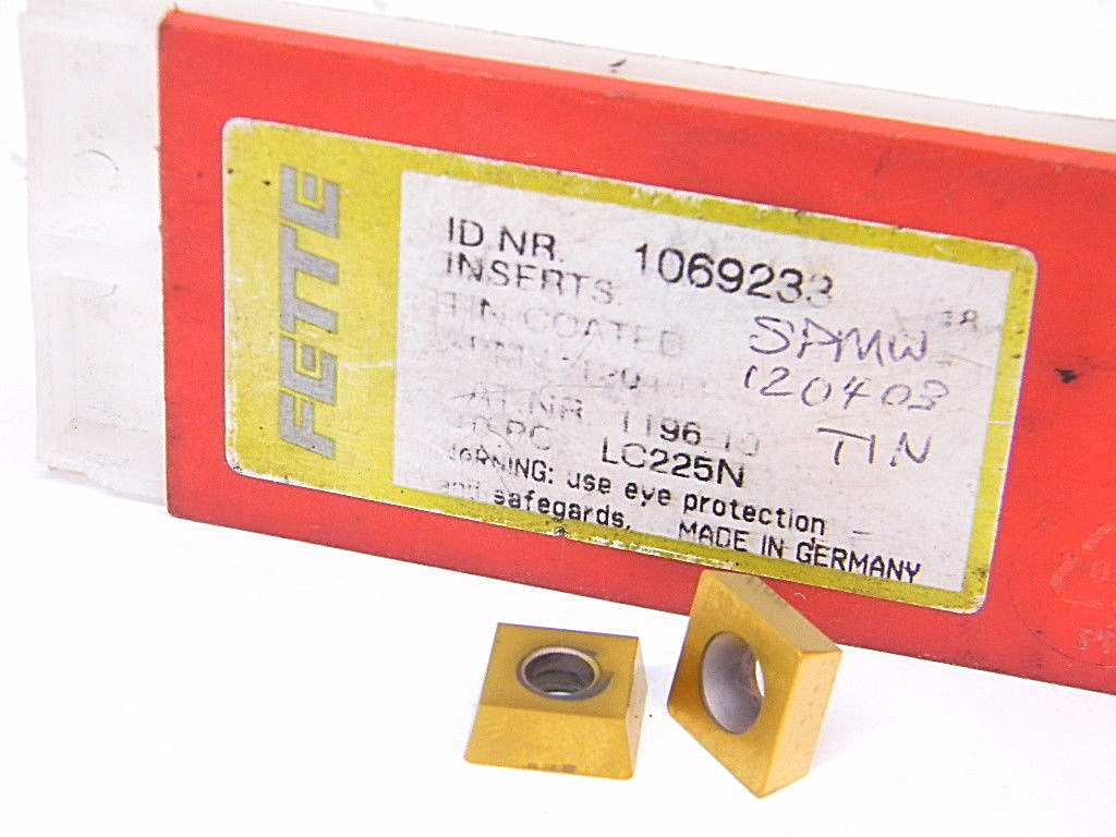 NEW SURPLUS 4PCS. FETTE SPMW 120403 GRADE: TIN CARBIDE INSERTS | eBay