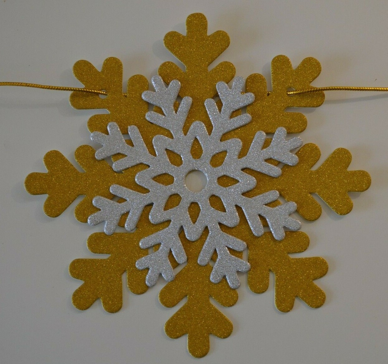 Merry Christmas Bunting Gold Glitter ChristmasDecorations Snowflake ...