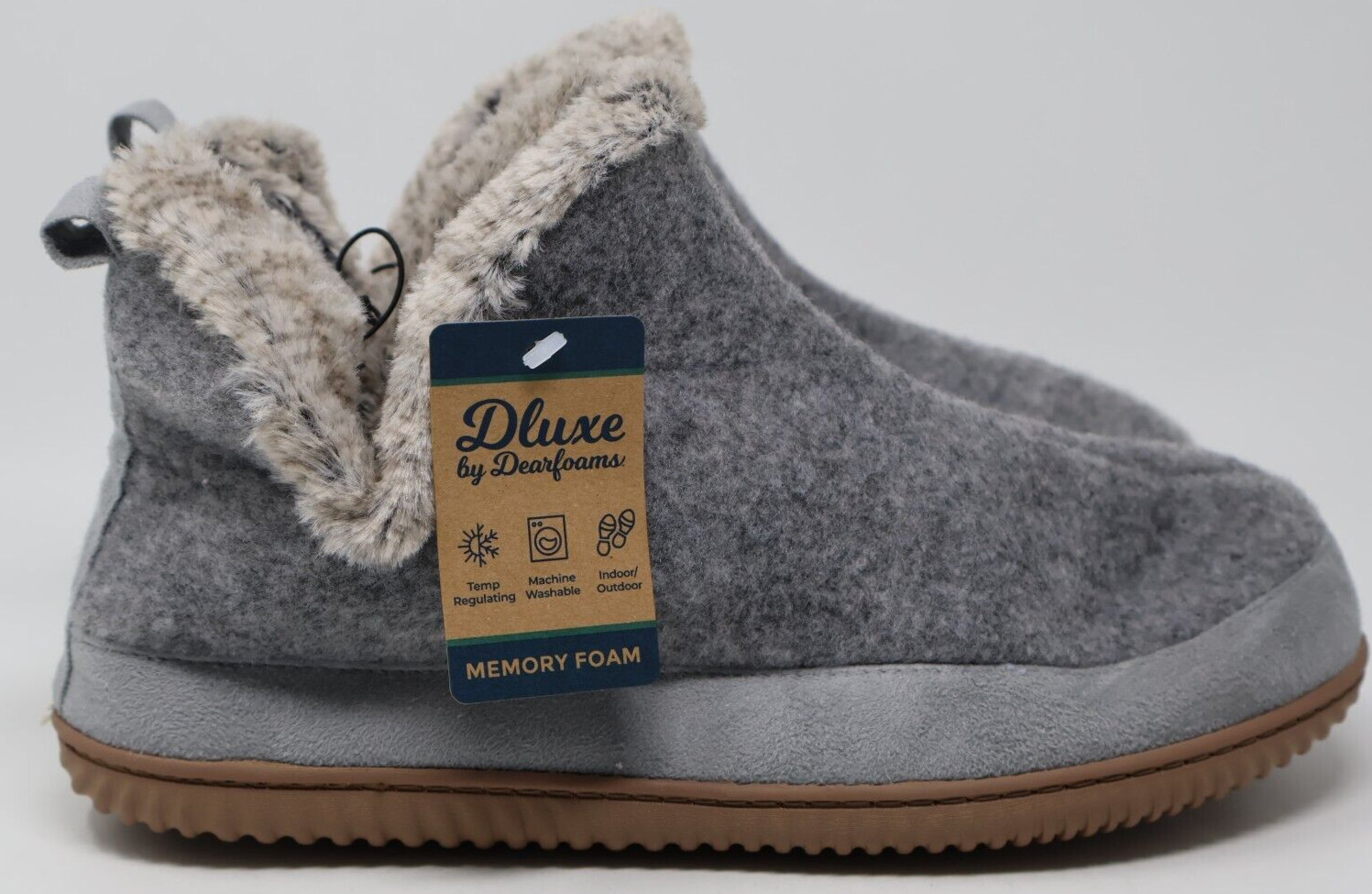 Deluxe By Dearfoams Slippers Women's 11-12 Memory Foam Comfort Bootie ...