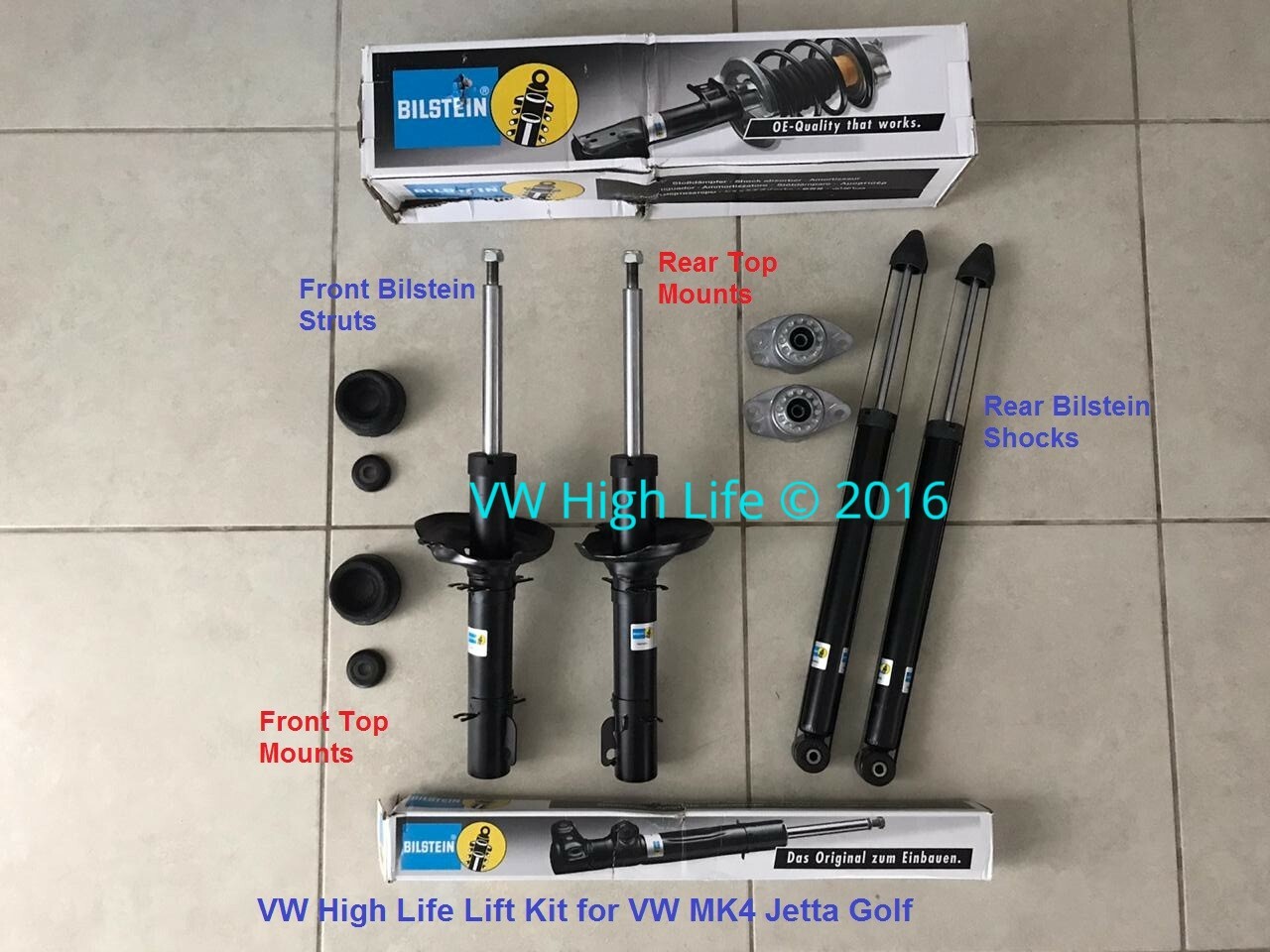 VW High Life Suspension Lift Kit for VW MK4 Golf 1999.5-2006 Jetta 1999 ...