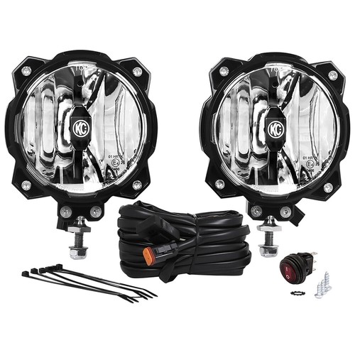 KC HiLiTES 91303 2 White LED Round 6" Off Road Lights Pair Kit Driving ...