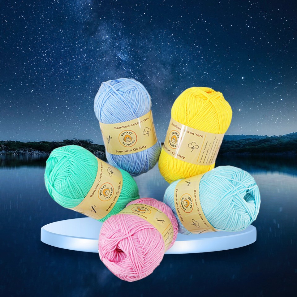 70% Bamboo 30% Cotton Yarn (Pack of 10) by Yonkey Monkey 500 Grams | eBay