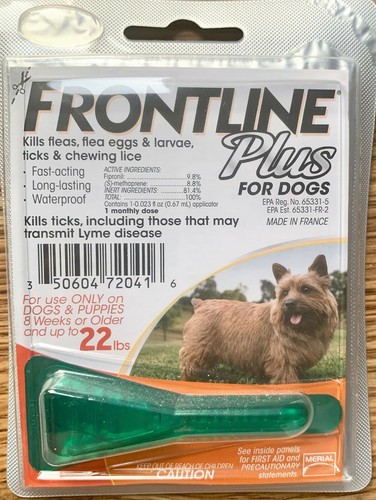 Frontline Plus for Dogs 0-22 lb | Fipronil kills fleas & ticks | Single ...