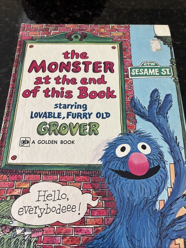 THE MONSTER AT THE END OF THIS BOOK GROVER 1978 vtg GOLDEN book SESAME ...