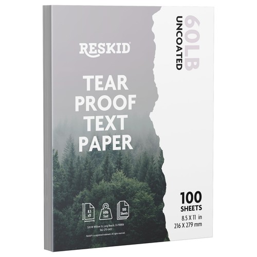 Tear Resistant Paper - 8.5x11in, 100 Sheets – Printable Like Paper | eBay
