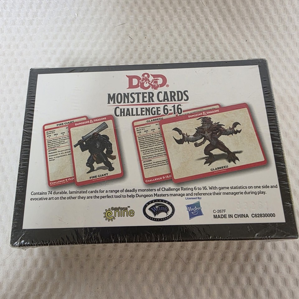 Dungeon & Dragons: Monster Cards (Challenge 6-16) NEW | eBay