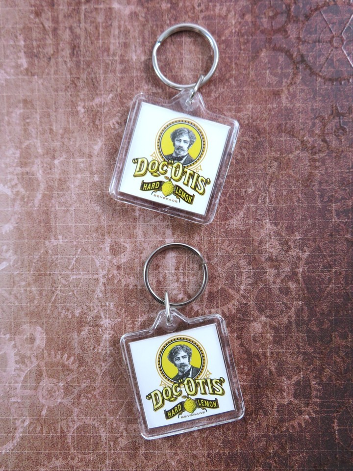 Collectible 2 Key Rings DOC OTIS Hard Lemon Malt Beverage Pub Bar ...