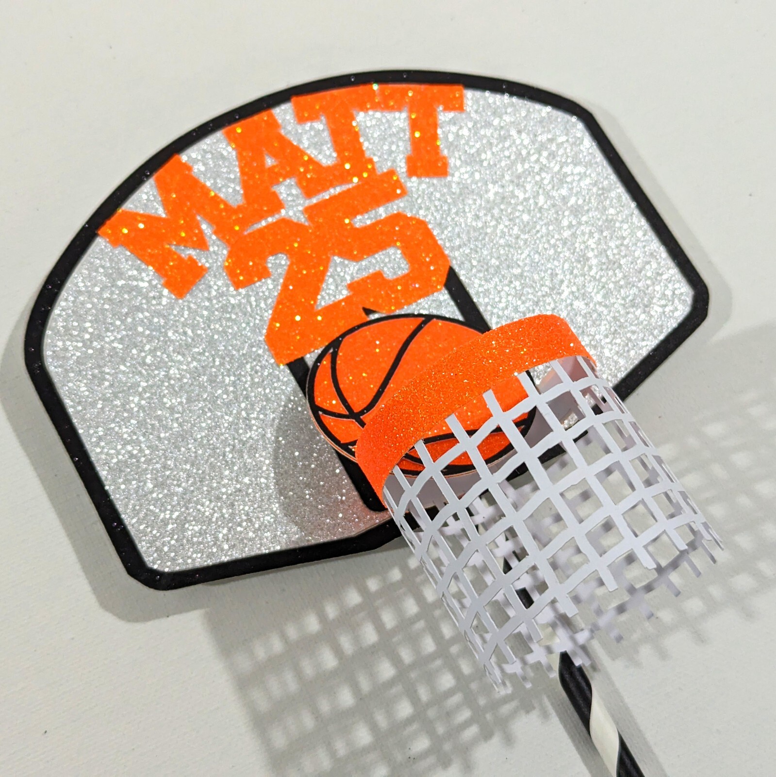 Basketball Themed 🏀 Cake Topper 3D Net & Ball Personalised Free ...