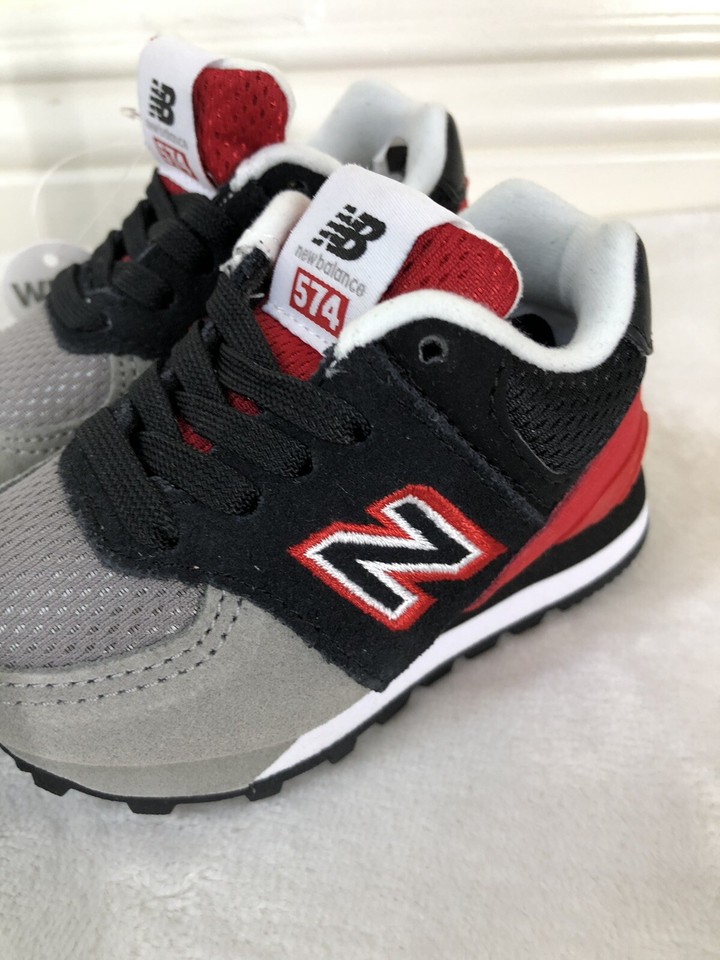 New Balance Baby Infant's 574 Sport Pack Lace up Sneaker - Black / Red ...